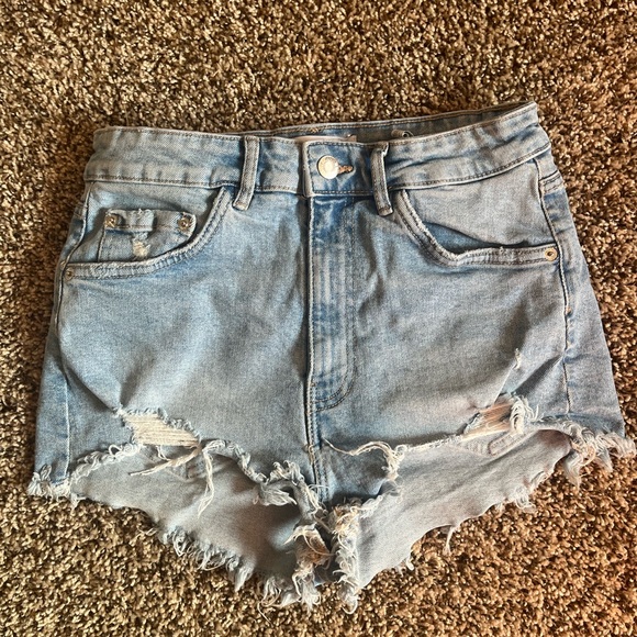 Zara | Shorts | Zara High Rise Denim Short Light Blue | Poshmark